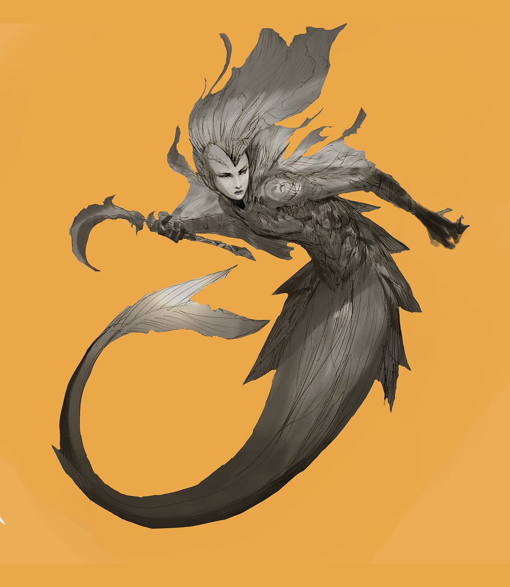 「old mermaid sketch that I haven't worked」|Kekai Kotakiのイラスト