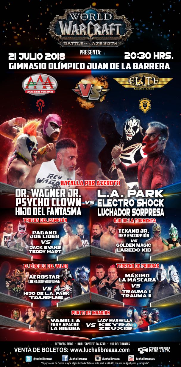 AAA: Cartel «WoW-Batalla por Azeroth» - AAA vs. Elite | Superluchas