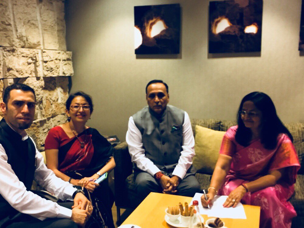 Gujarat Chief Minister Vijay Rupani arrives at Tel Aviv airport for 6 ...