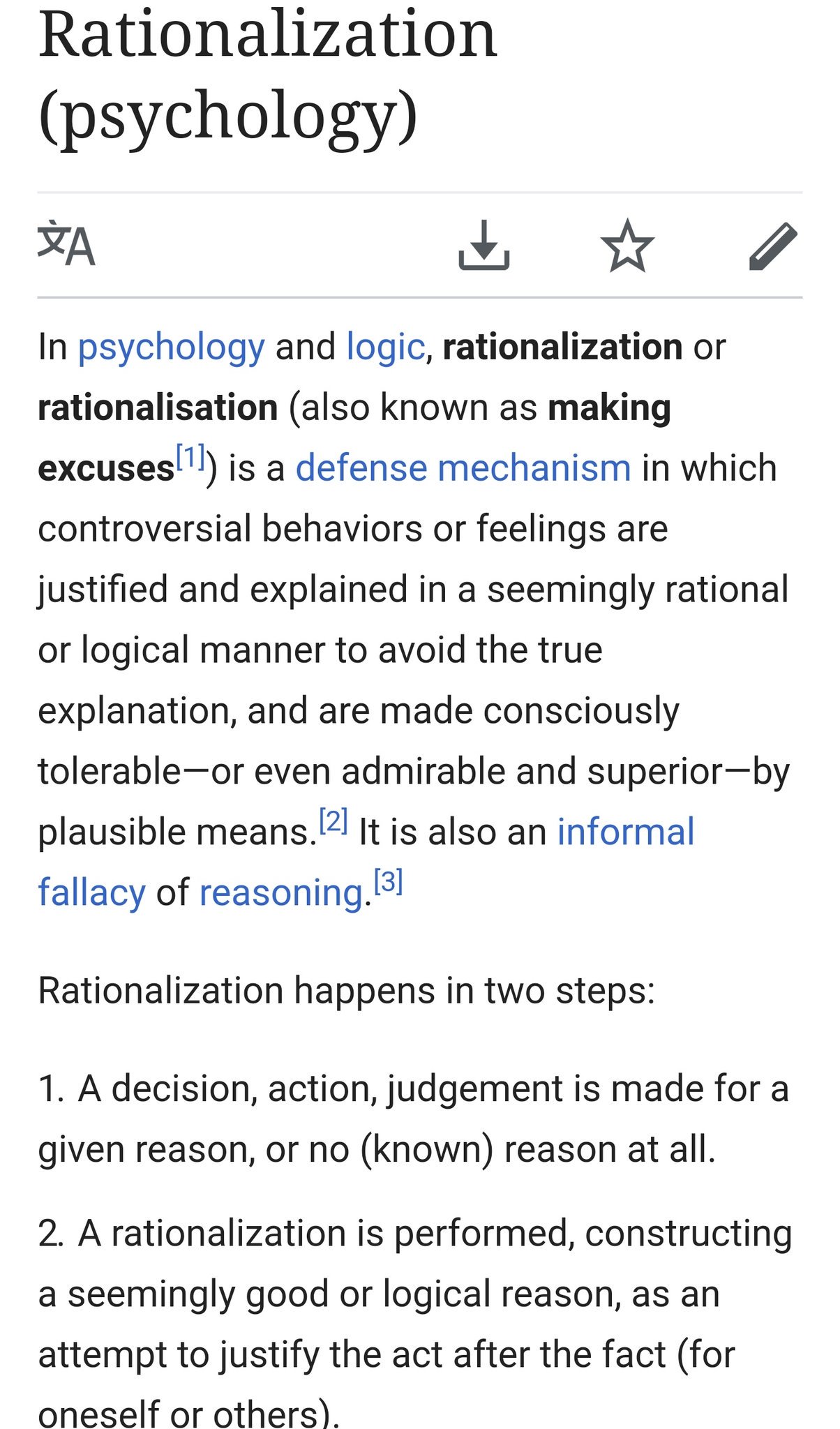 Rationalization Psychology
