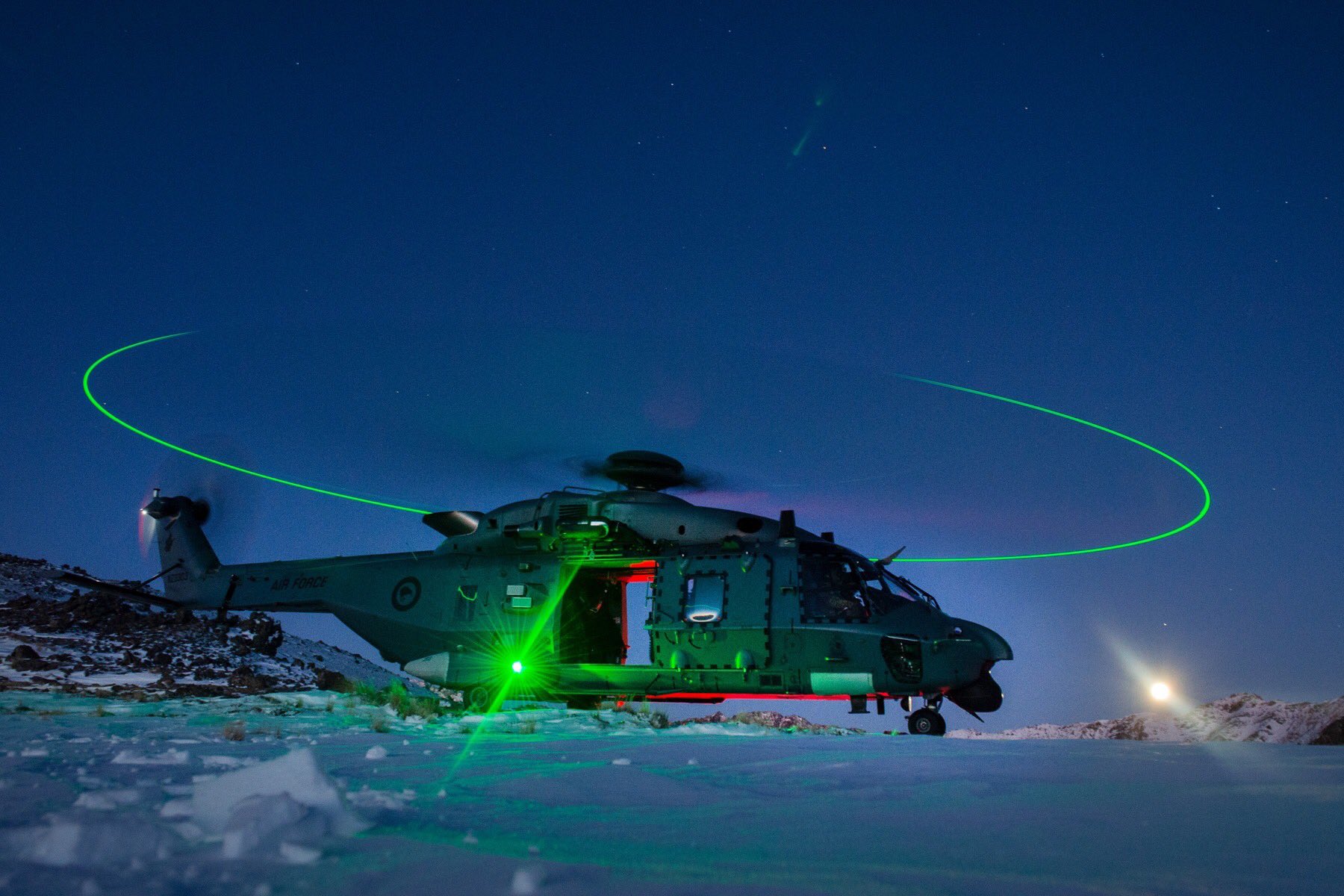 Helicopter Night Wallpaper