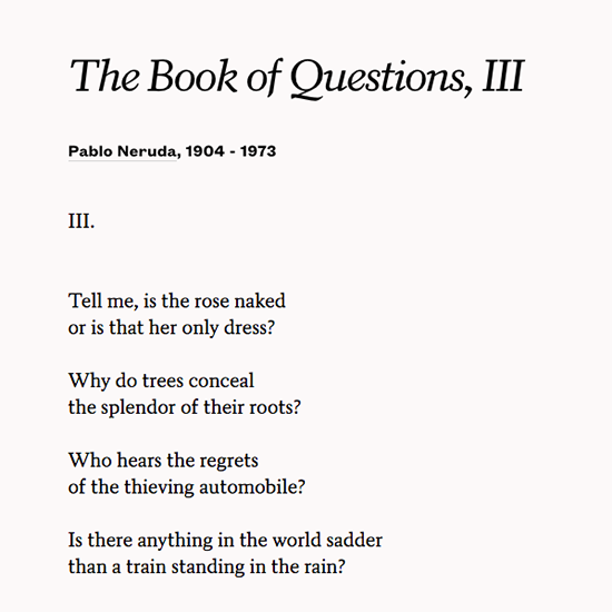 Pablo Neruda The Book Of Questions