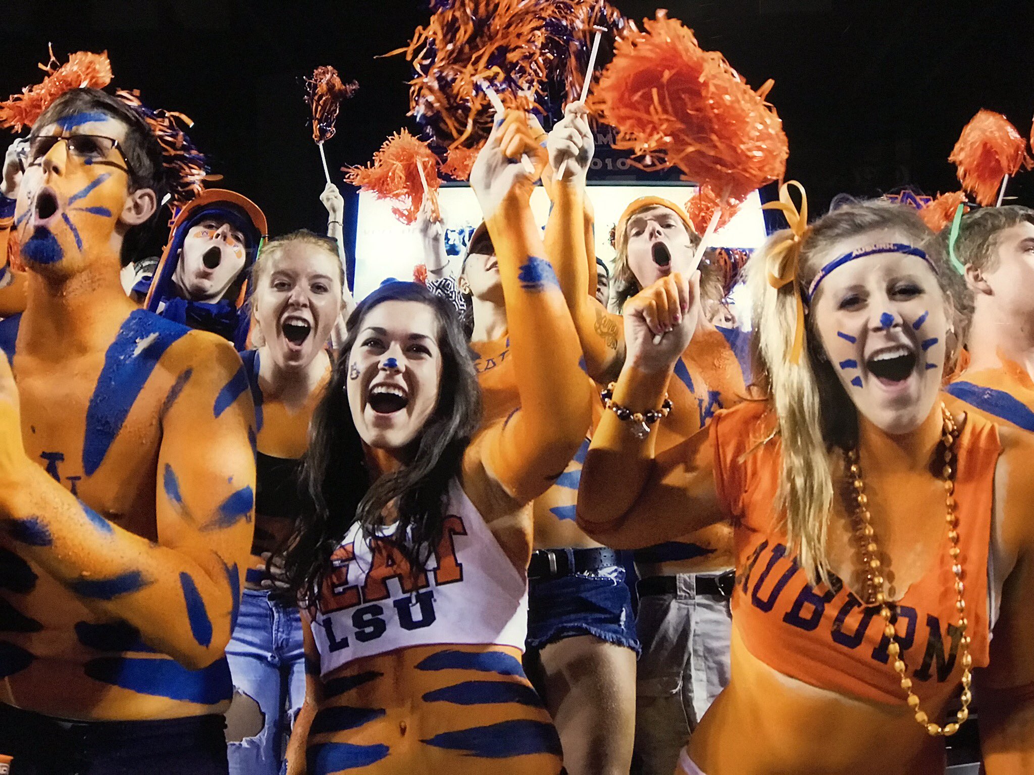 College Football Fans Painted