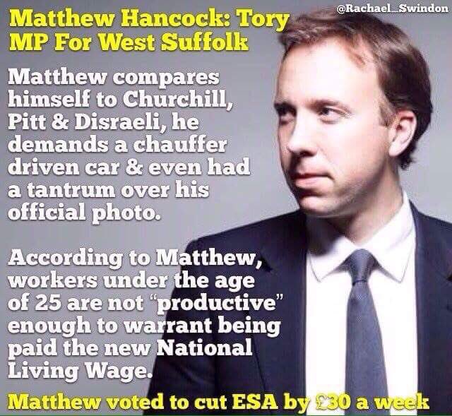 Matt Hancock, a typical tantrum-throwing Tory, friend of media moguls ...