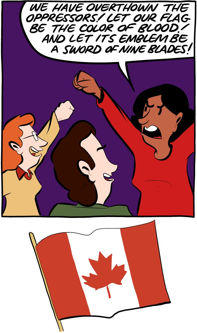 Flag of Canada if it was an SMBC comic : r/vexillologycirclejerk