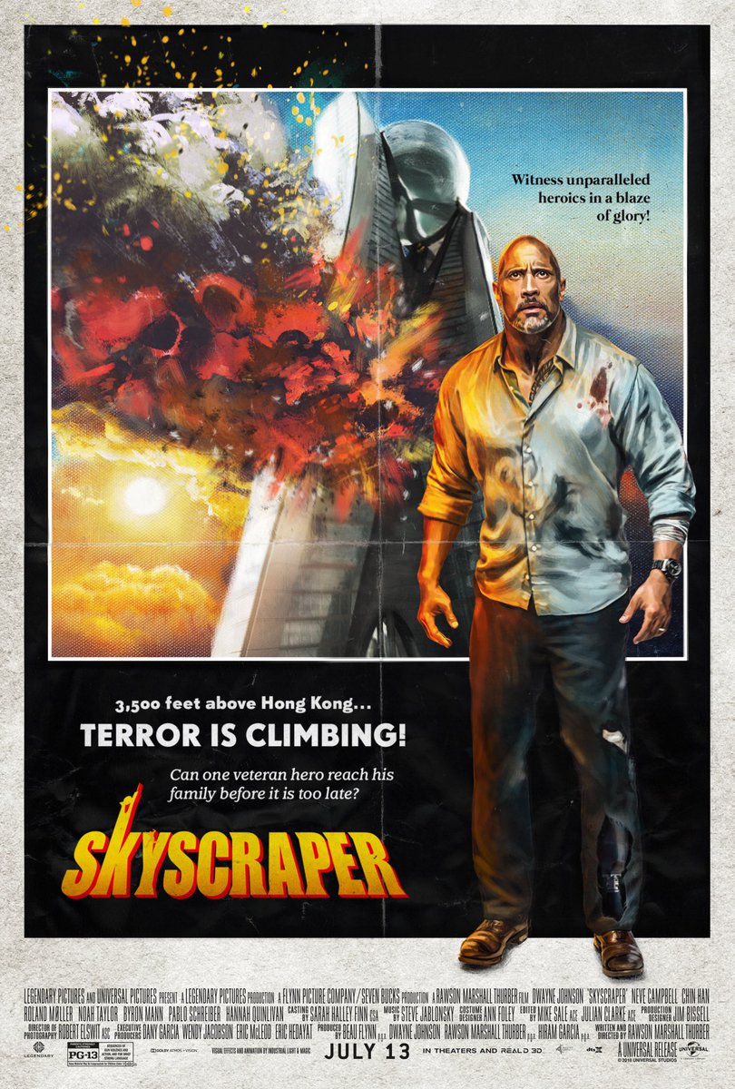 Vintage poster van Skyscraper op MoviePulp