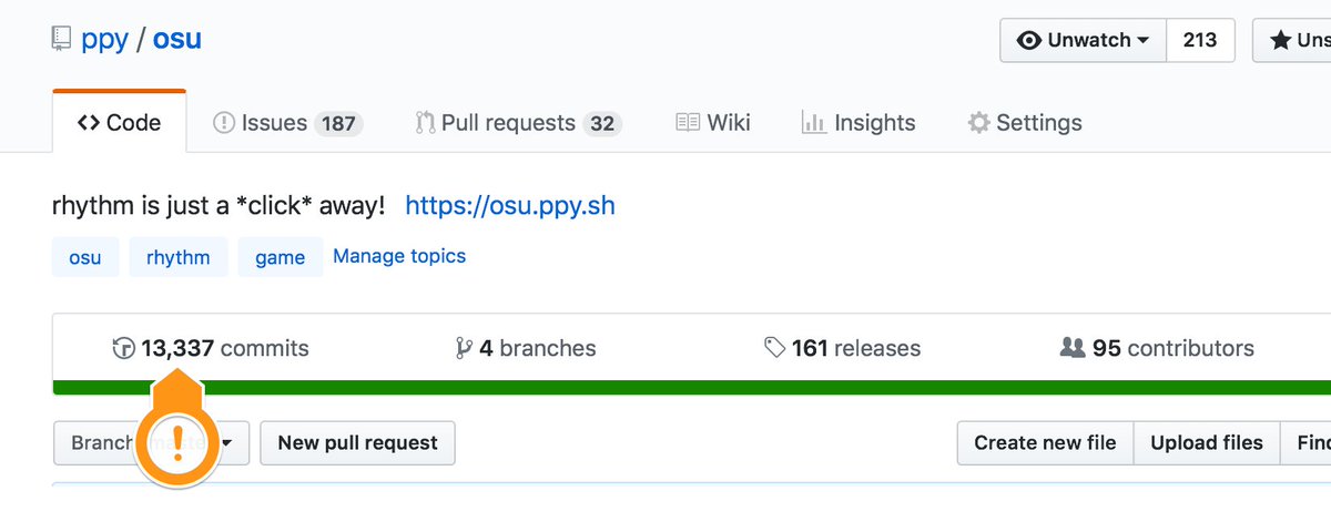 The osu!lazer codebase on github now has 13,337 commits! : r/osugame