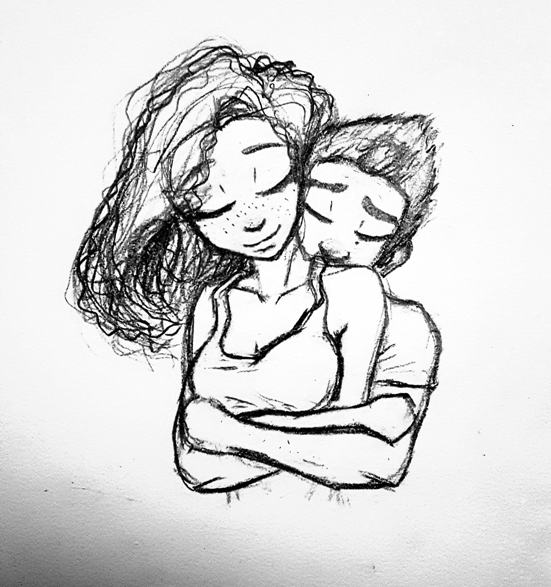 Cute Couples Hugging Sketches