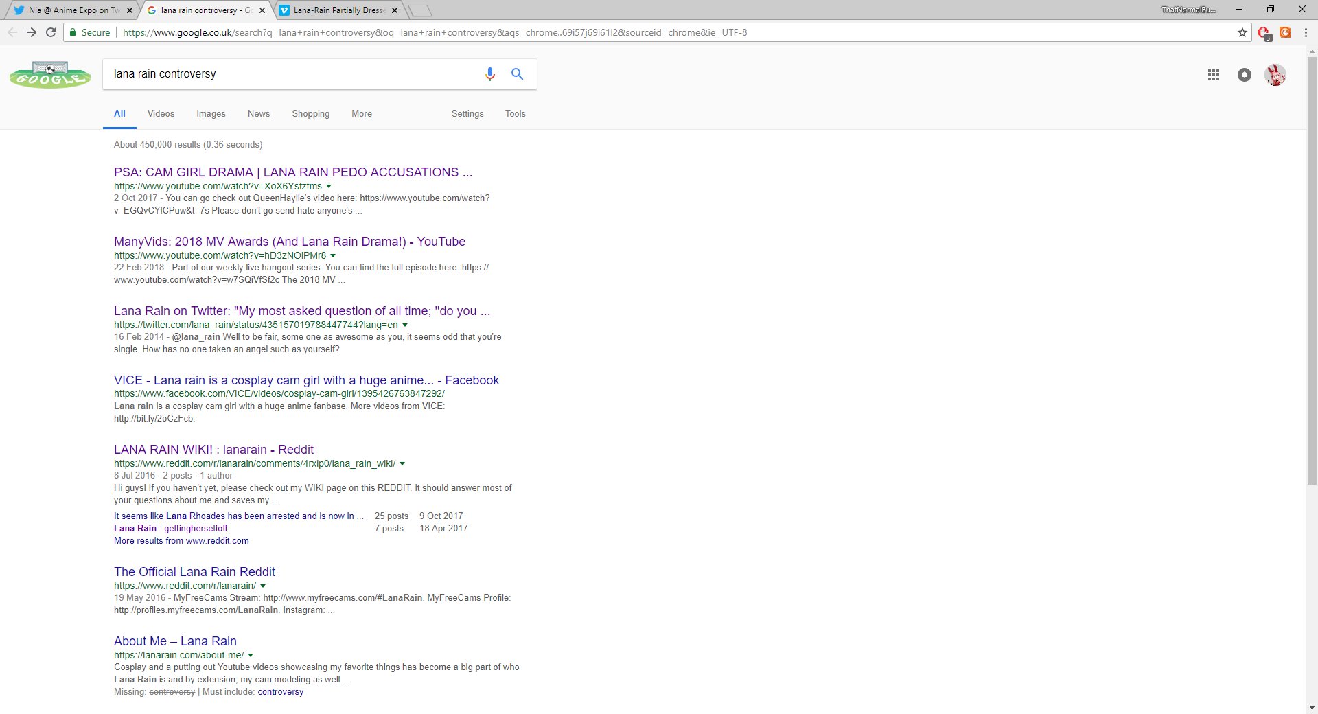ThatNormalBunny on Twitter: "@Nia_pyon @jlist @lana_rain Not needed just did a Google Search and ...