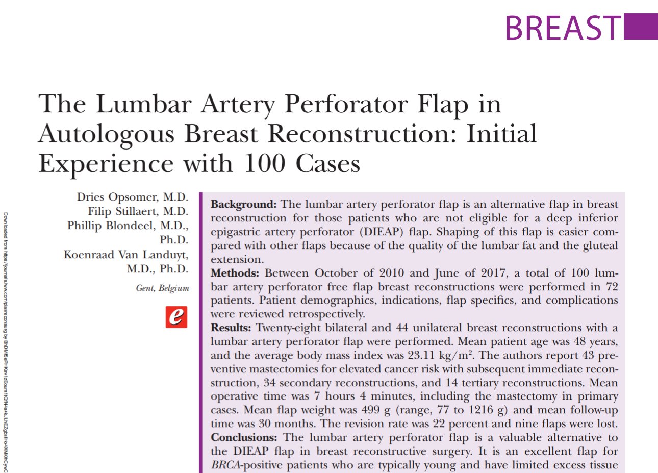 Lumbar Artery Perforator Flap (LAP Flap), 43% OFF
