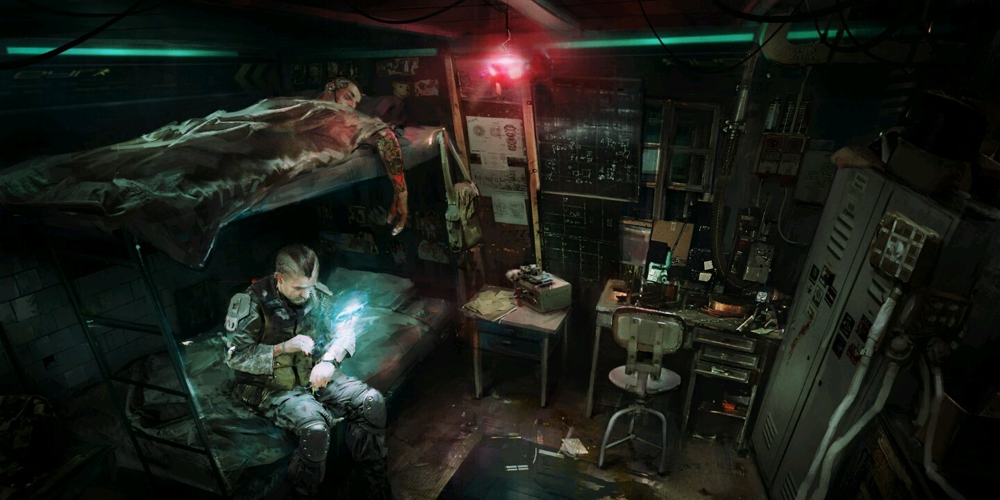 Andrzej Dybowski on Twitter: "Personal scifi project. Soldiers at rest. #scifi #cyberpunk # ...