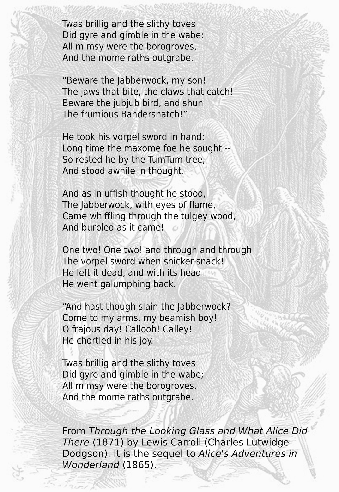 Jabberwocky Lewis Carroll