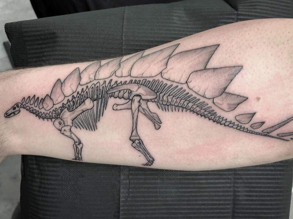 Stegosaurus Skeleton Tattoo