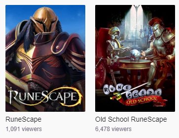 Now that both RS3 and OSRS got their split on the Twitch gaming section ...