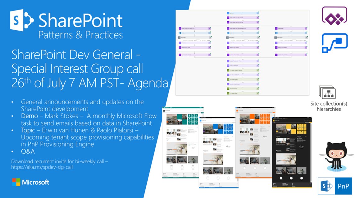 Vesa Juvonen on Twitter: "Agenda for the #SharePoint General Dev bi-weekly community call 26th ...