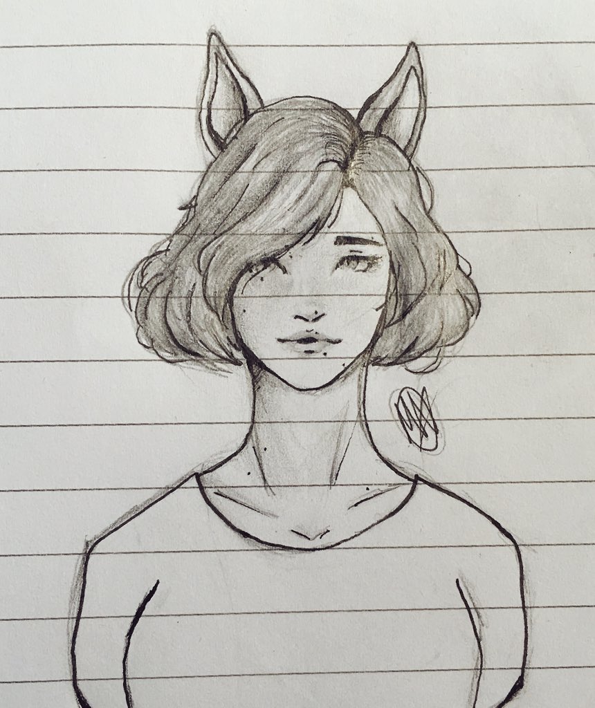 Half Human Half Rabbit Drawing