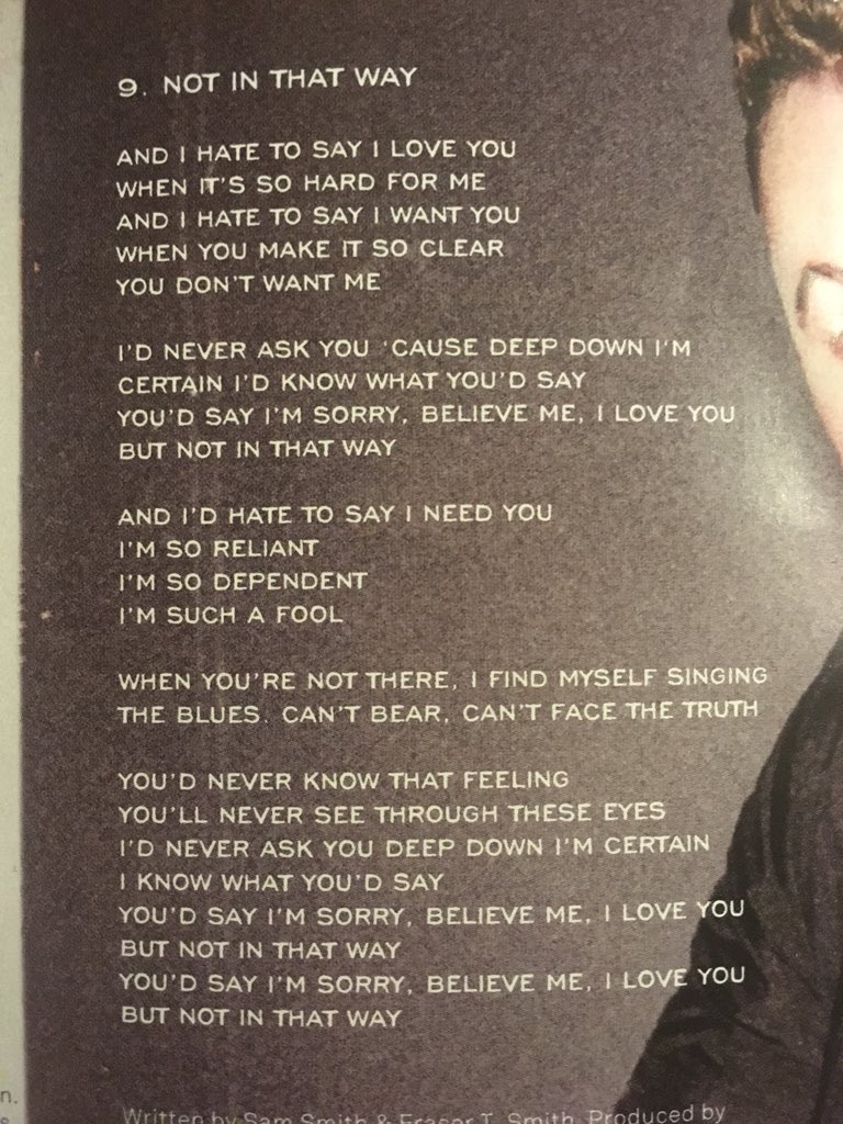 Not In That Way Sam Smith