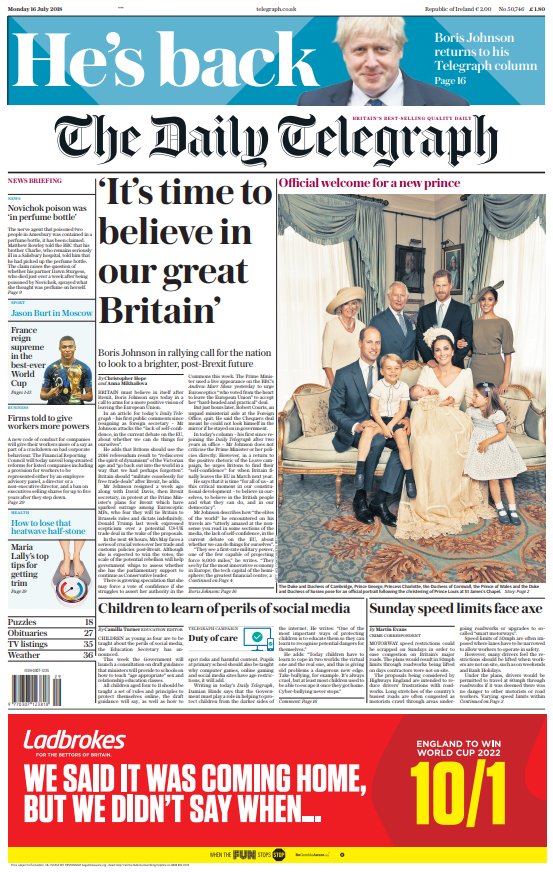 'it's time to believe in our great britain' - the front page of the ...