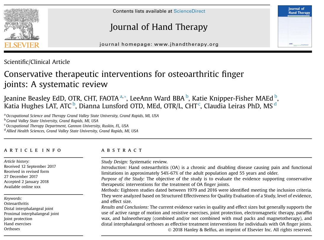Physio Meets Science on Twitter: "Conservative therapeutic interventions for osteoarthritic ...