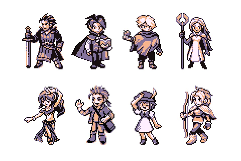 Full body sprites for the main characters : octopathtraveler