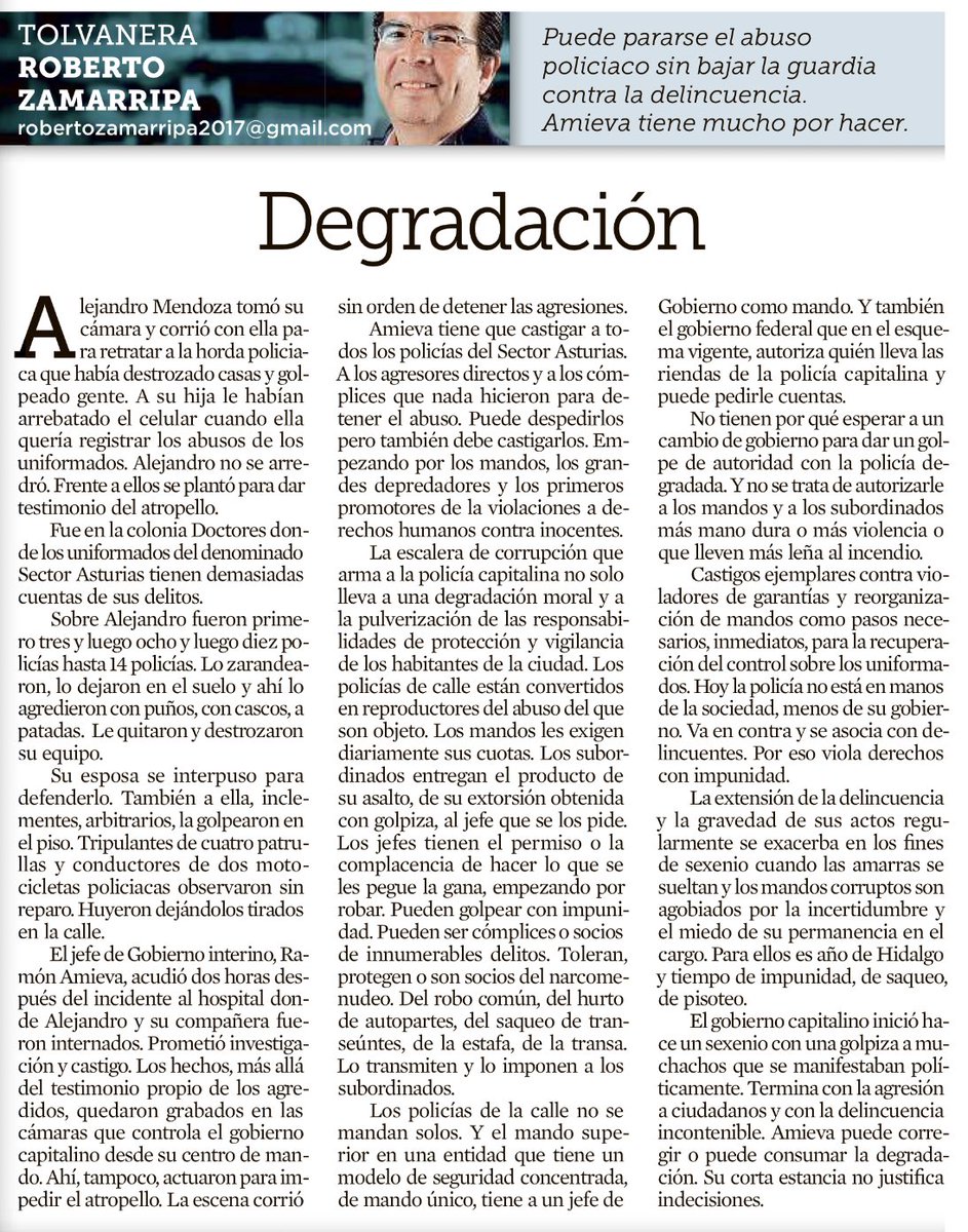 “Degradación” La palabra elegida para describir a la CDMX Roberto ...