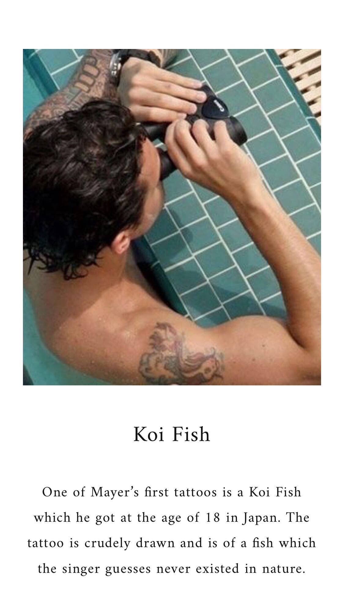 John Mayer Fish Tattoos Koi Fish Tattoo John Mayer | TikTok