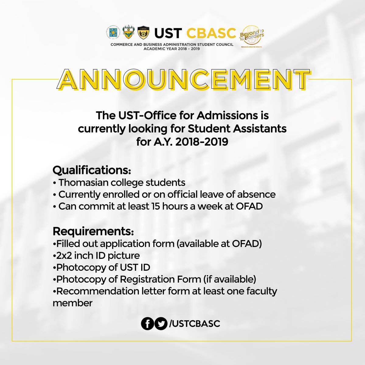 UST CBASC (@USTCBASC) | Twitter