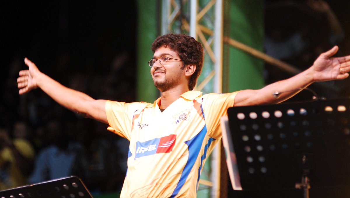 Actor Vijay In Csk Dress