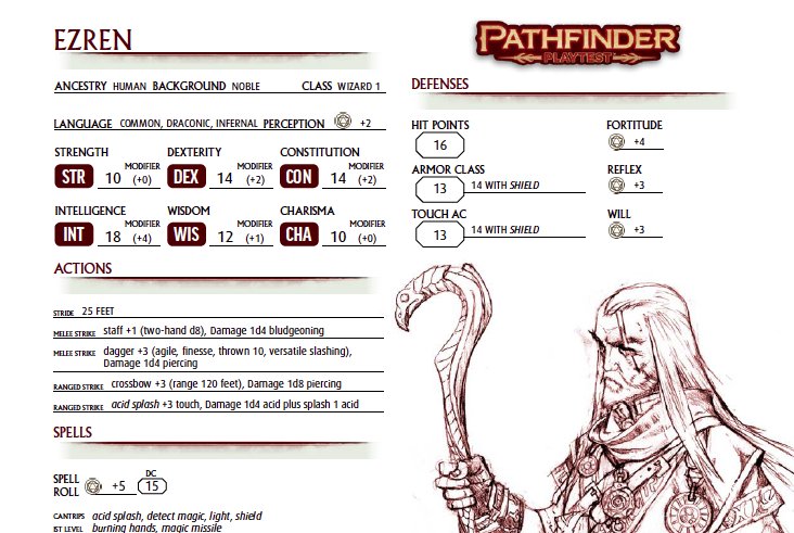 Ezren Pathfinder