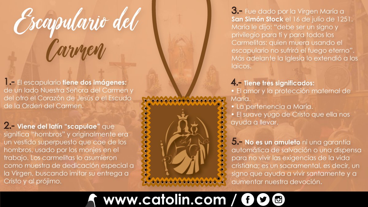CATOLIN on Twitter: ". ️ Escapulario del Carmen ️ En el Católico Ilustrado de hoy conoce la ...