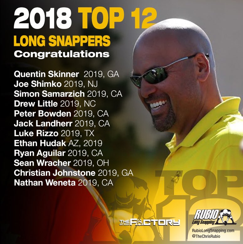 Rubio Long Snapping® on Twitter: "Rubio Long Snapping is proud to announce The TOP 12 class of ...