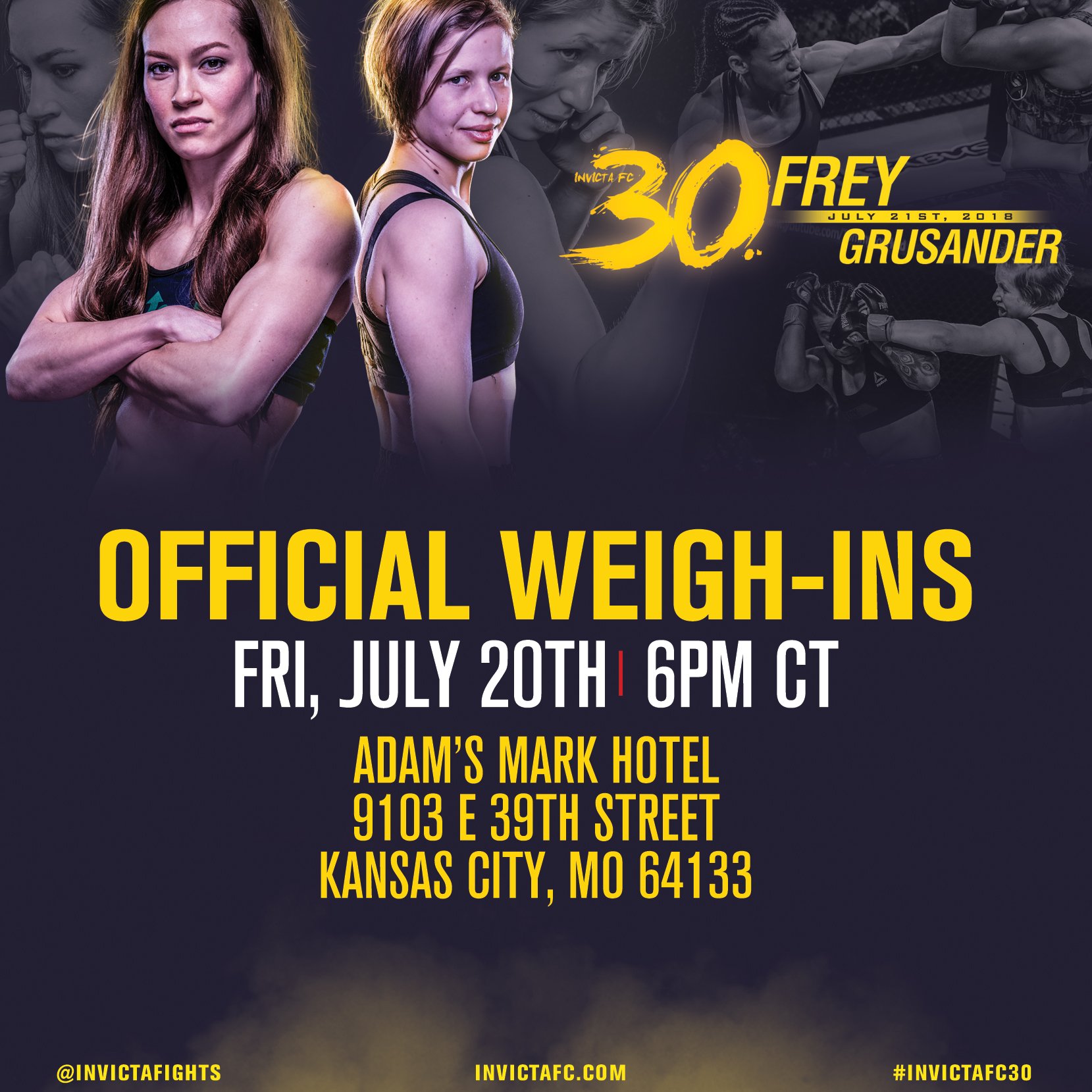 Invicta FC 30: Frey vs. Grusander, Sat. July 21, 8PM ET/5PM PT/1AM UK ...