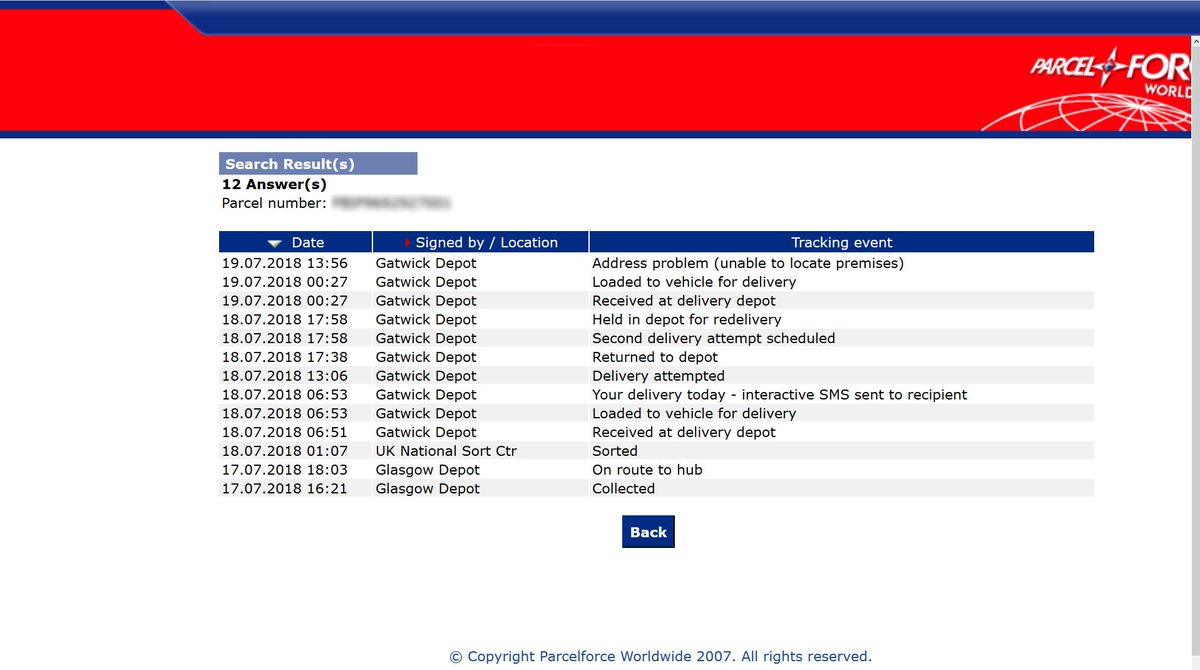 especificación Distinguir Murciélago on route to hub parcelforce ...