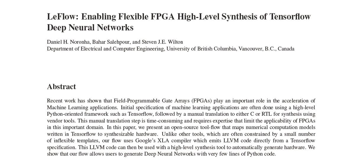 OGAWA, Tadashi on Twitter: "=> "LeFlow: Enabling Flexible FPGA High-Level Synthesis of ...