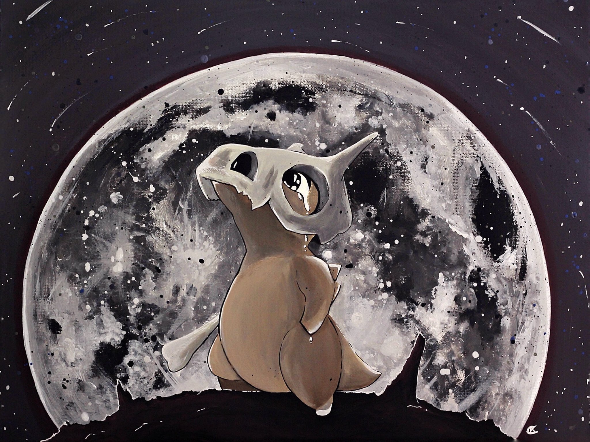Cubone Crying To The Moon