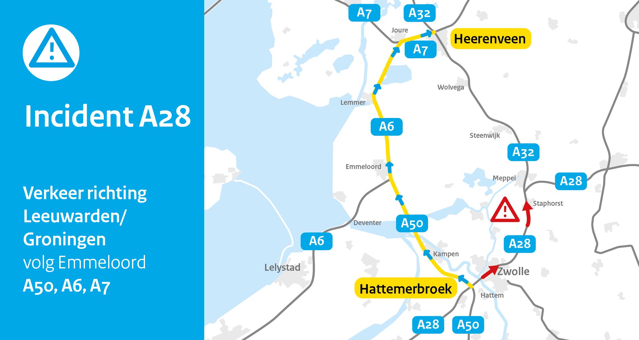 Rijkswaterstaat Verkeersinformatie on Twitter: "Op de #A28 richting Hoogeveen kom je in de file ...