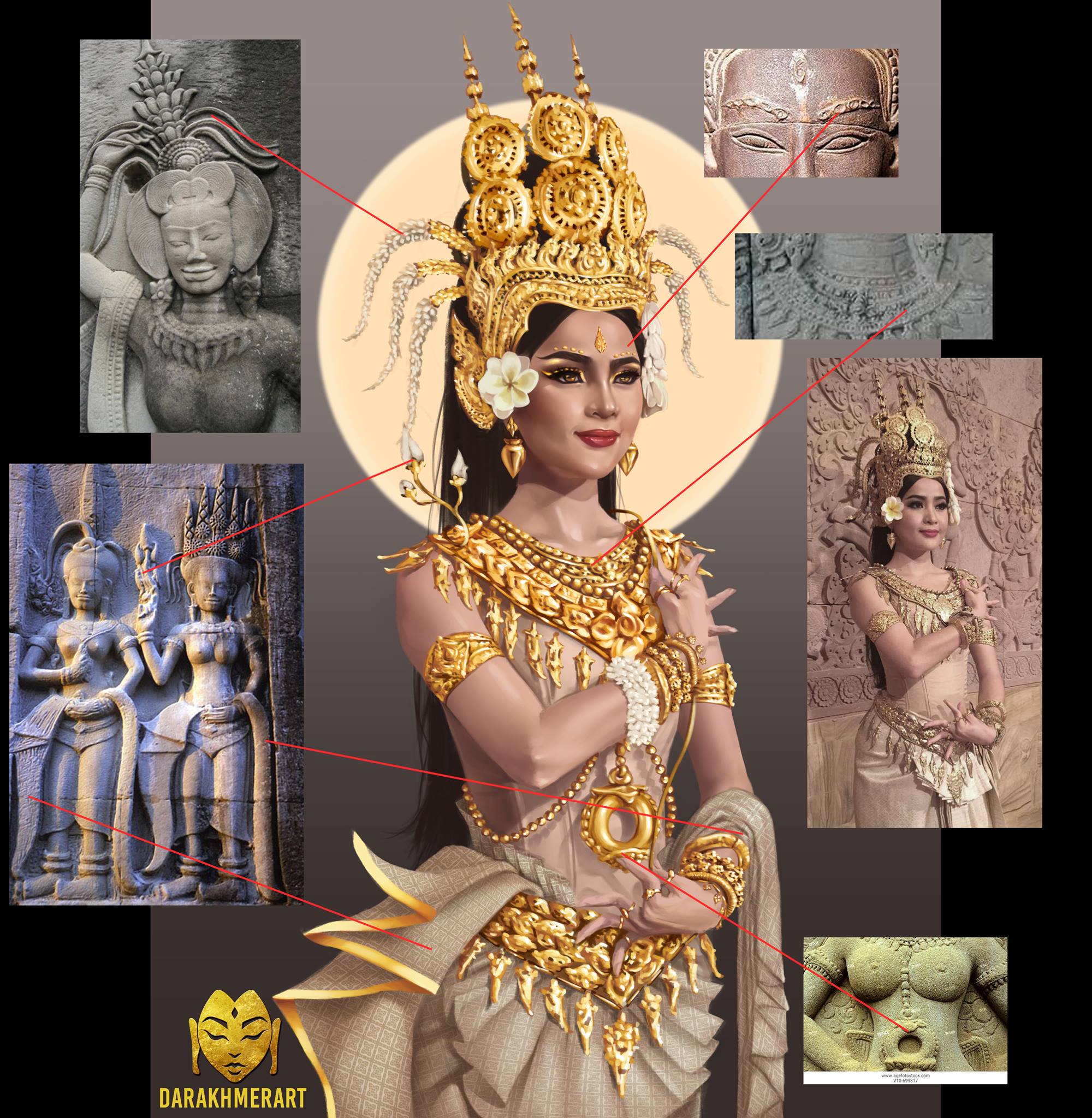 Khmer Apsara Painting
