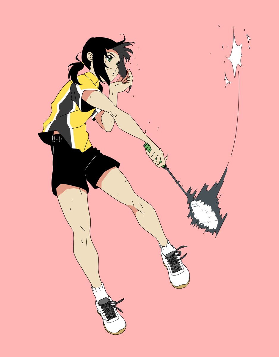 Anime Girl Playing Badminton