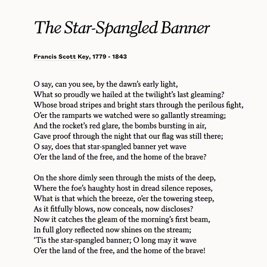 Francis Scott Key Star Spangled Banner Poem