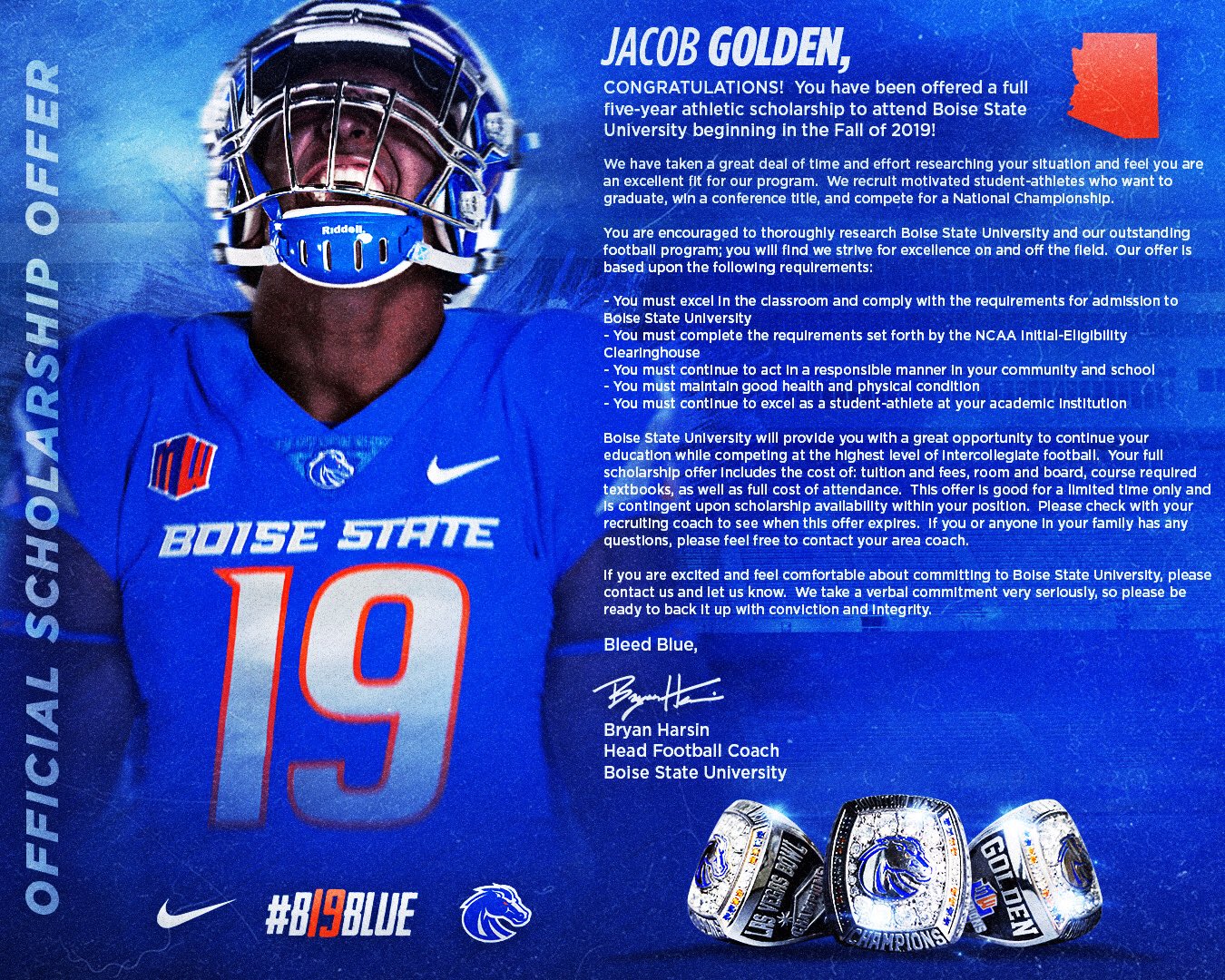 Jacob Golden on Twitter: "Can’t wait to be a Bronco!! #BLEEDBLUE…