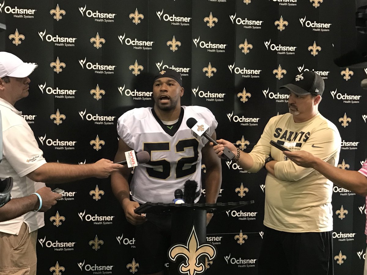 LB Craig Robertson is speaking with the media Watch Live? : SaintsCamp ...