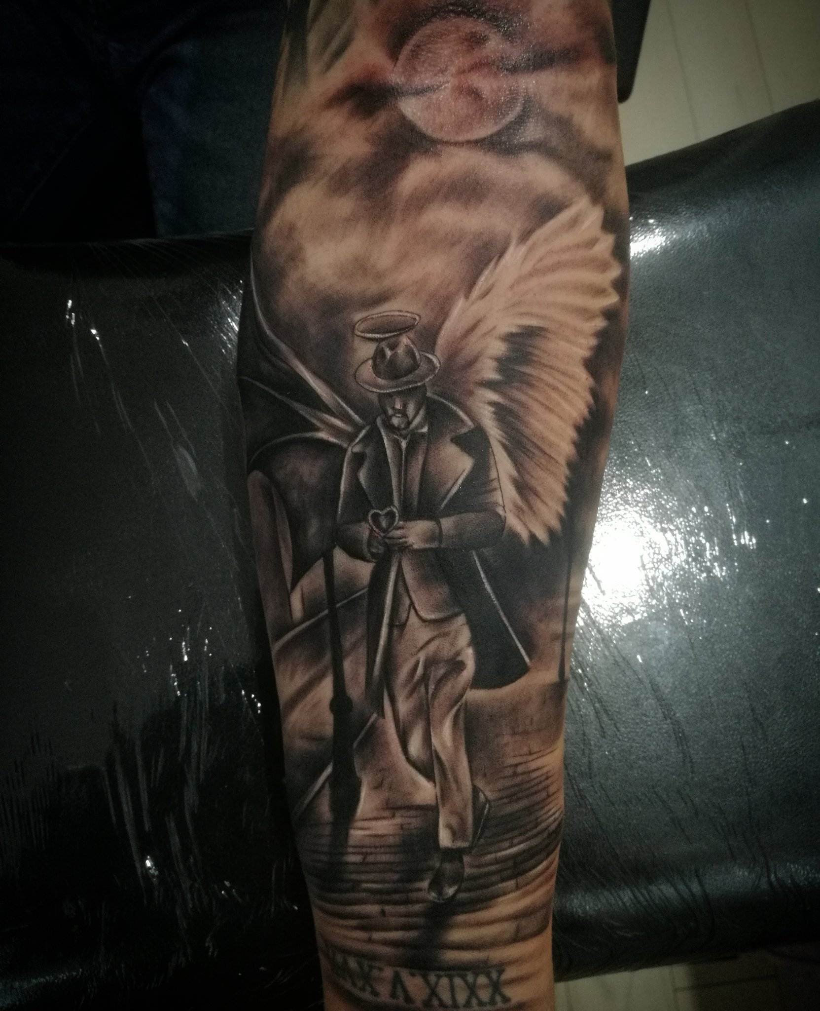 Fallen Angel Half Sleeve Tattoo Ideas