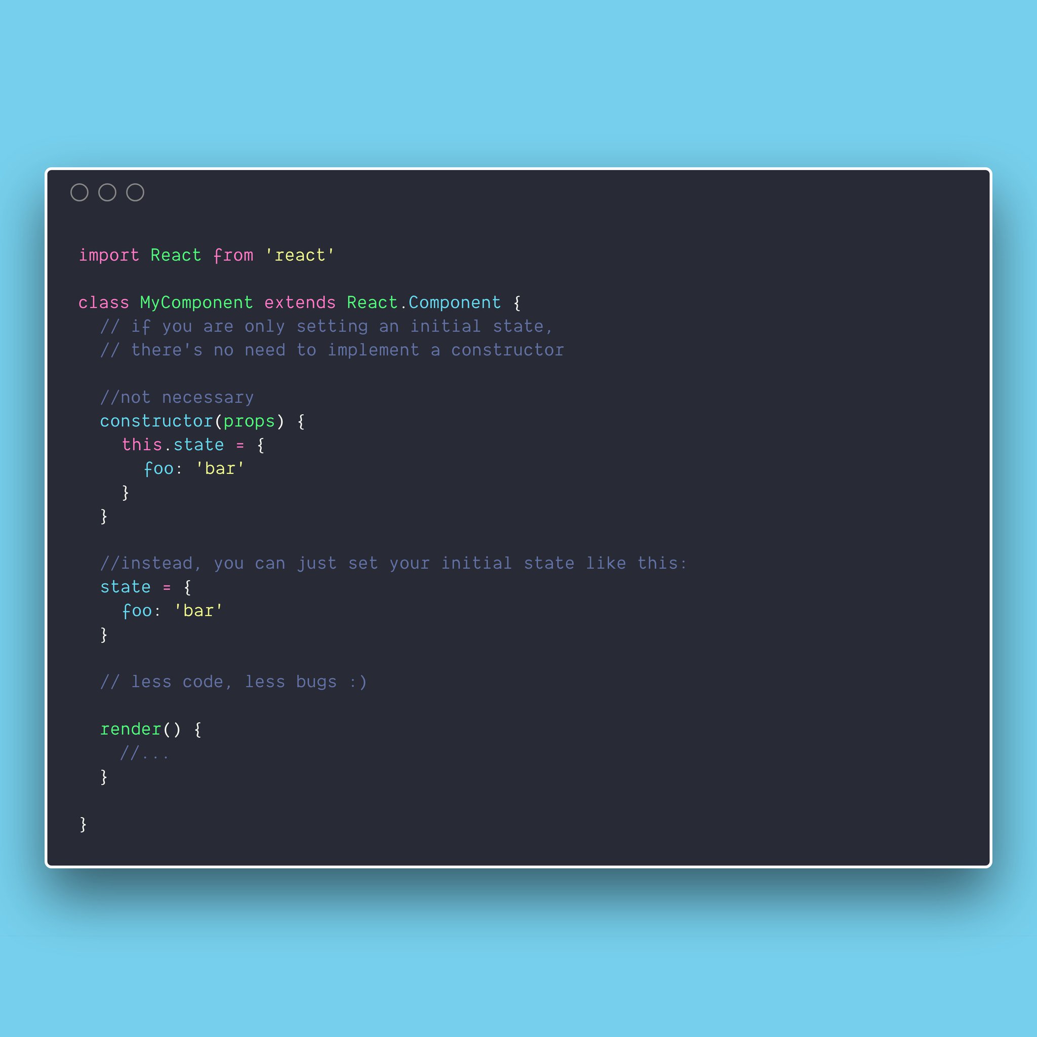 React Graphql Academy On Twitter New Tip Did You Know That You Dont Need A Constructor To