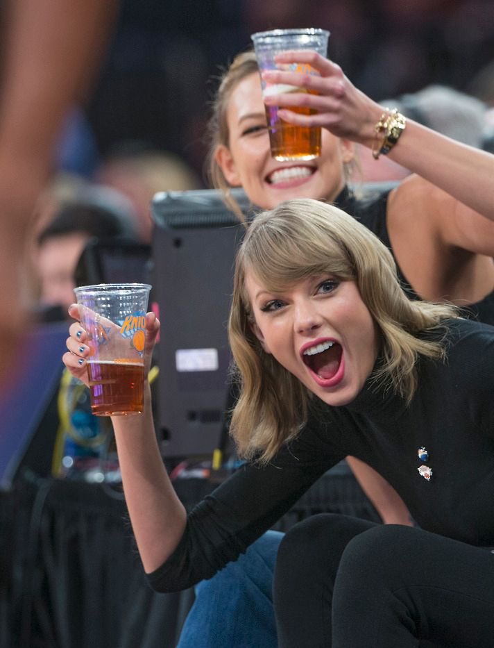 Taylor Swift Drinking Beer