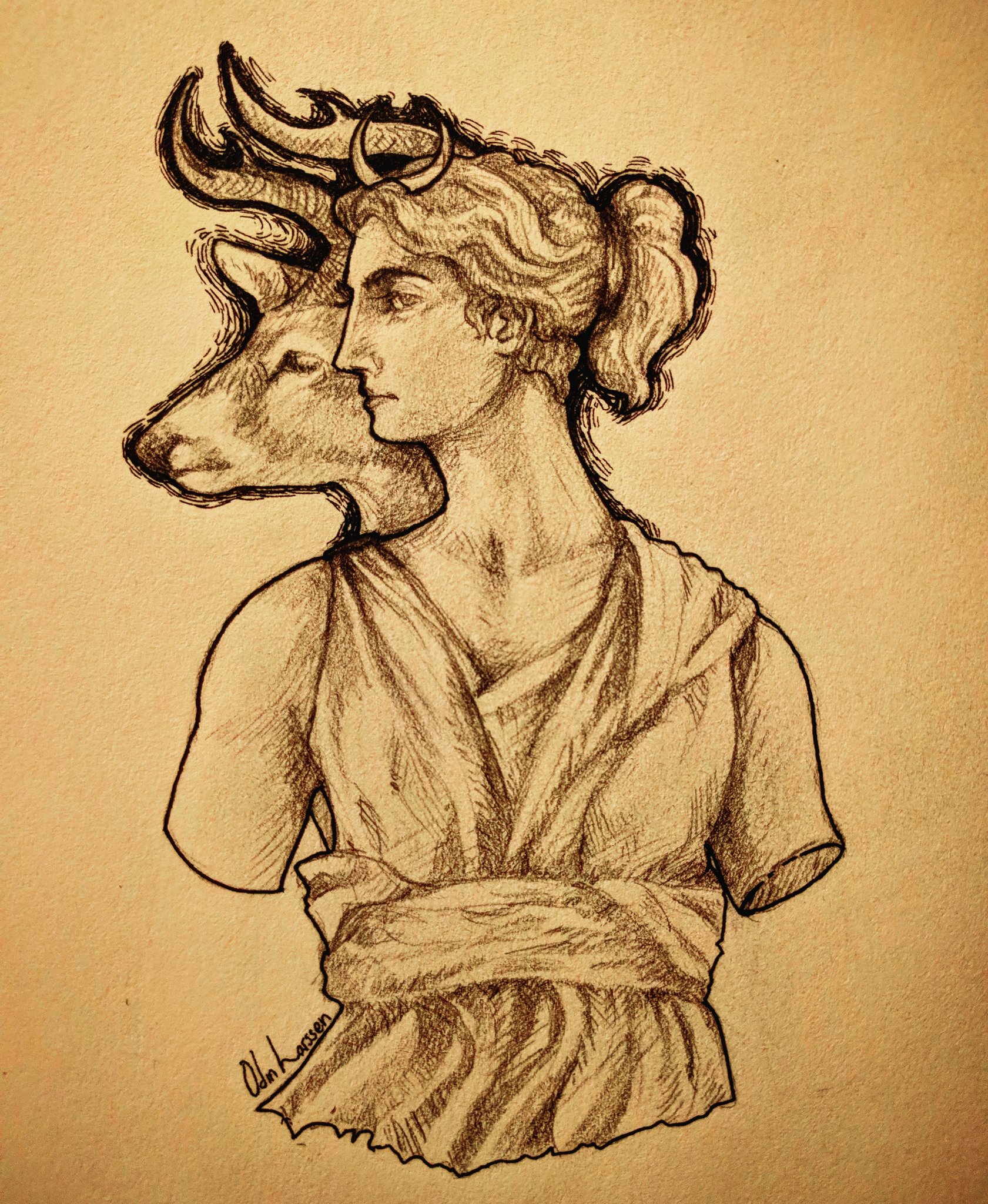 Artemis The Greek Goddess Of The Hunt Drawing