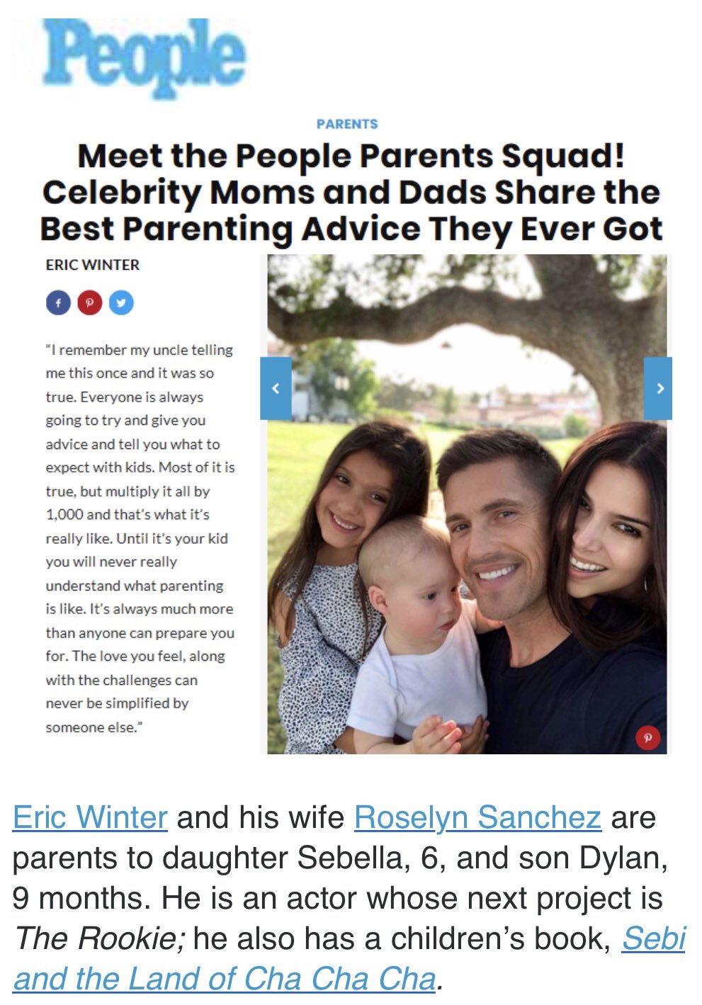 Eric Winter And Daughter