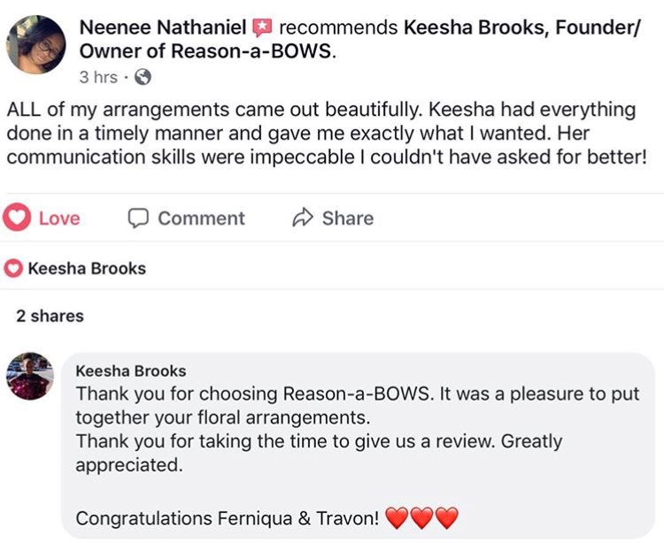 Keesha Brooks, Founder/Owner of Reason-a-BOWS (@reasonabows) | Twitter