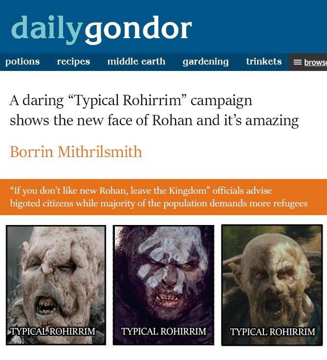 Daily Gondor on Twitter: "#orcposting #dailygondor #shitlordoftherings #diversity #notallorcs…