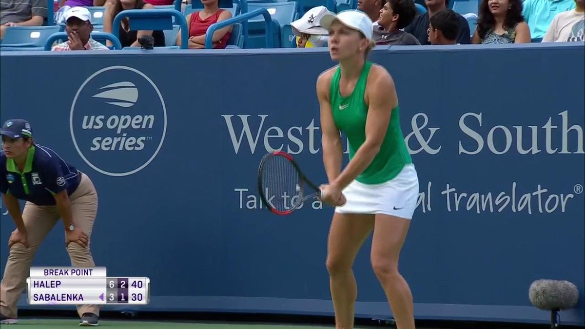 .Simona_Halep zones in on the finish line! She breaks the Sabalenka ...