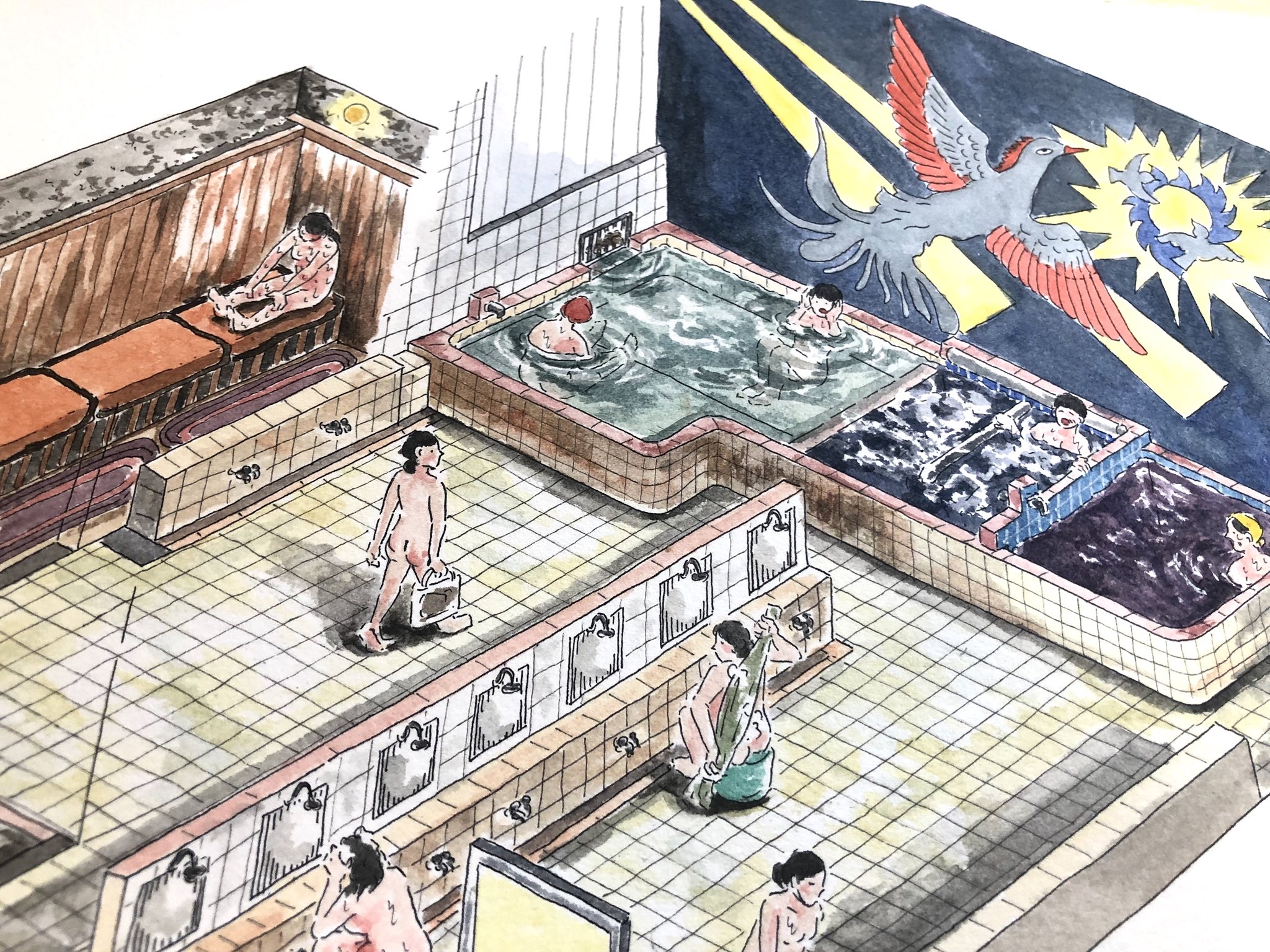 enya honami (塩谷歩波) on Twitter: "銭湯図解は来年1月頃に中央公論新社より書籍で出版予定です！現在は書籍化に向けて関西に滞在して取材&原稿作業中です、よろしくお願い ...